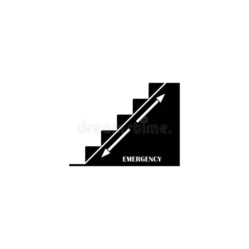 Emergency stairs icon stock vector. Illustration of symbol - 242628513