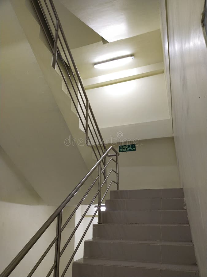 Emergency Stairs in a Multi-storey Building Stock Photo - Image of ...