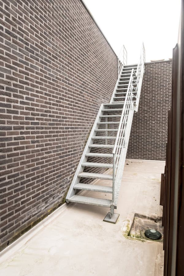 The emergency stairs stock photo. Image of metal, stairway - 172979398