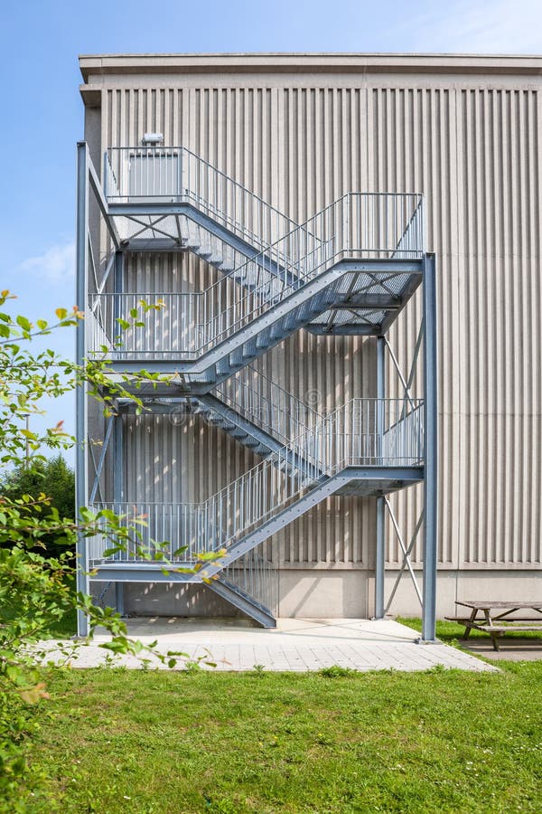 The emergency stairs stock image. Image of construction - 77422867