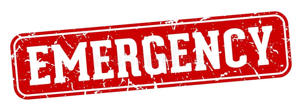 Emergency Rectangular Sign. Emergency Stamp Stock Vector - Illustration ...