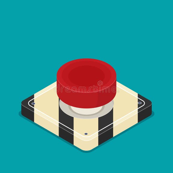 Emergency Start Stop Red Button. Isometric Vector Stock Vector ...