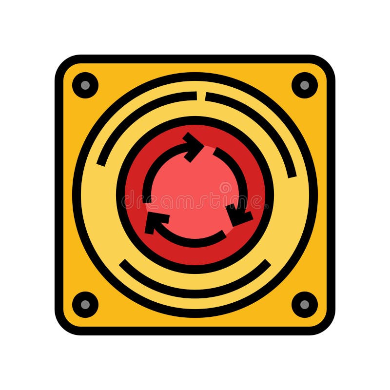 Emergency Stop Button Alert Icon Color Illustration Stock Vector ...