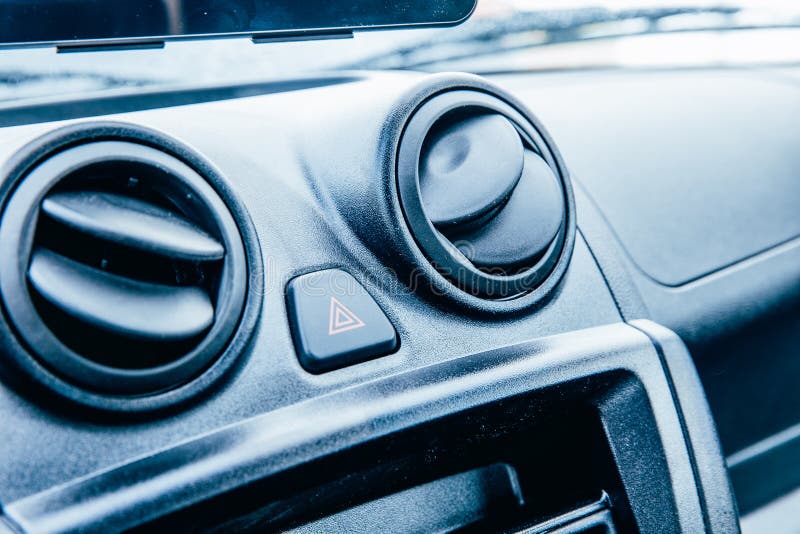 Emergency Stop Button in Car and Blowing Windshield Stock Photo - Image ...