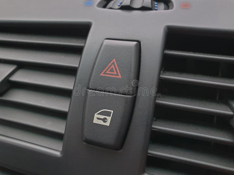 Emergency Stop Button in Car Interior Stock Photo - Image of door ...