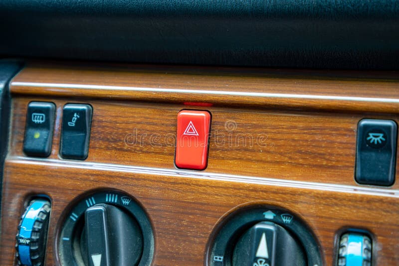 Emergency Stop Button in the Car. Emergency Situation on the Road Stock ...