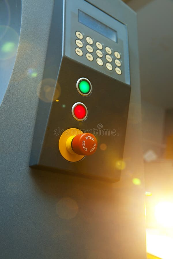 Emergency stop button stock illustration. Illustration of technical ...