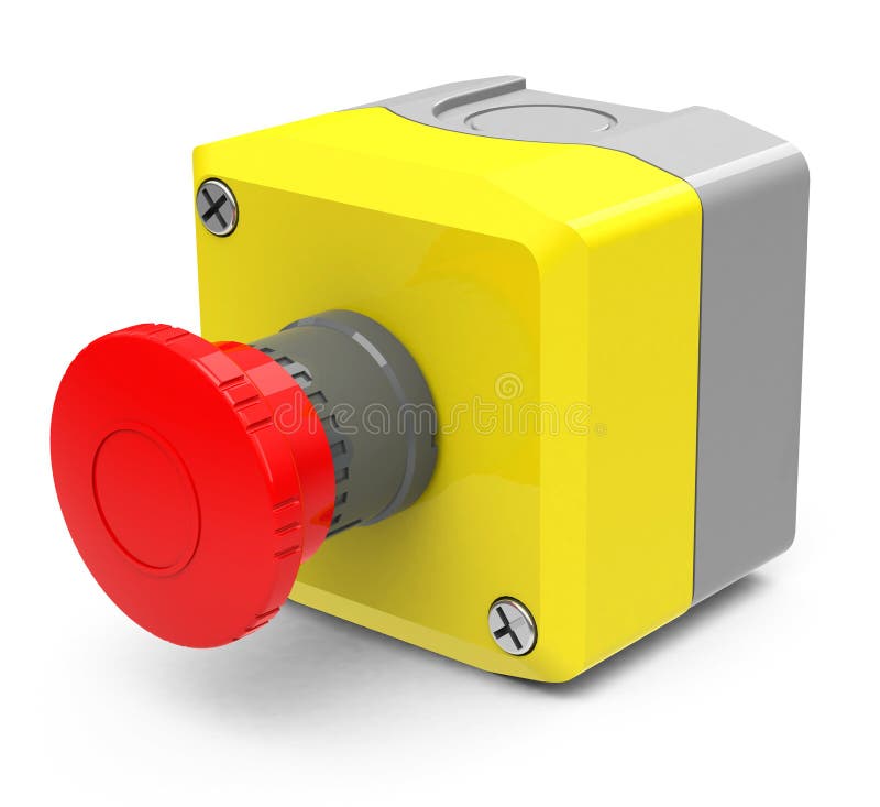Emergency stop button stock illustration. Illustration of urgency ...
