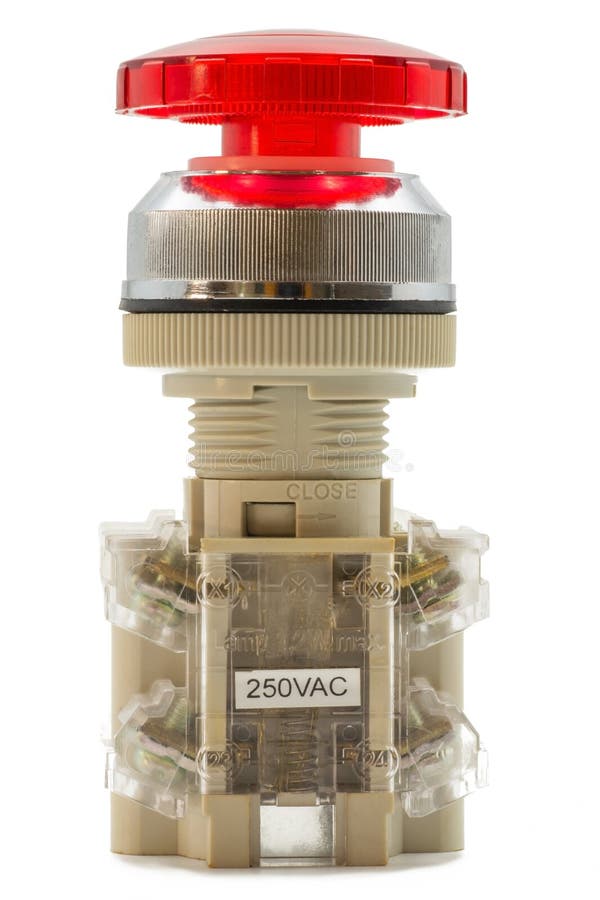 Emergency Stop Button Designed for Industrial Equipment in Factories or ...