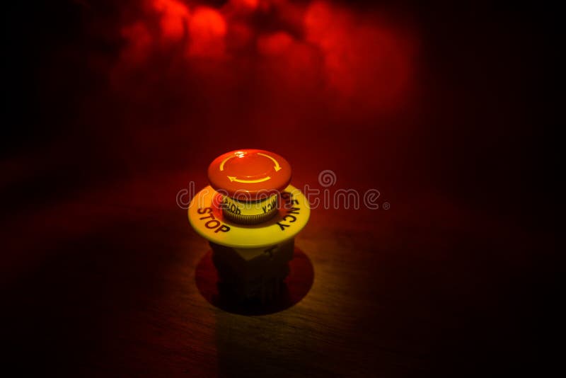 Emergency Stop Button, Disaster Protection. Industrial Concept Stock ...