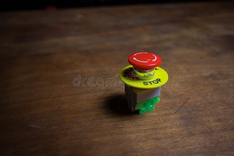 Emergency Stop Button, Disaster Protection. Industrial Concept Stock ...