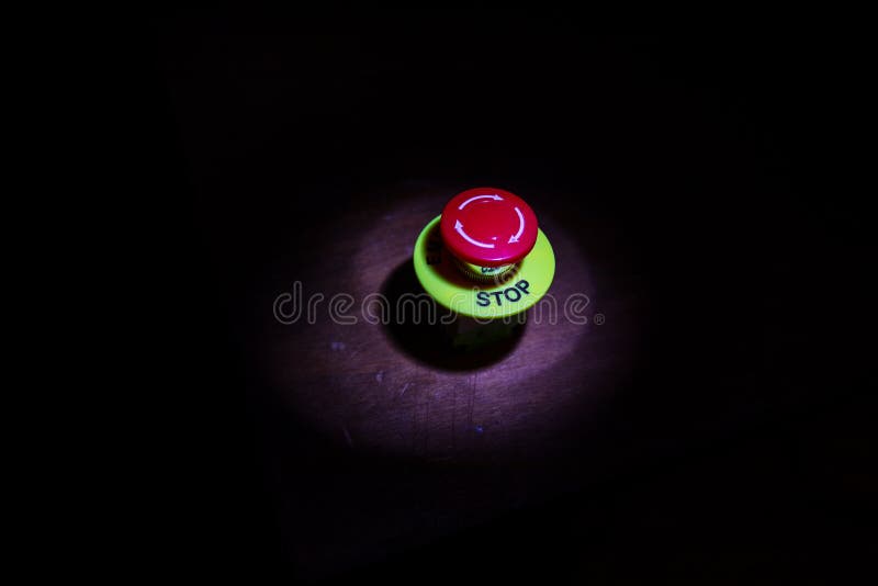 Emergency Stop Button, Disaster Protection. Industrial Concept Stock ...