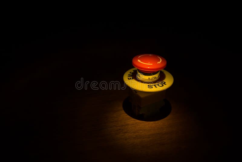 Emergency Stop Button, Disaster Protection. Industrial Concept Stock ...