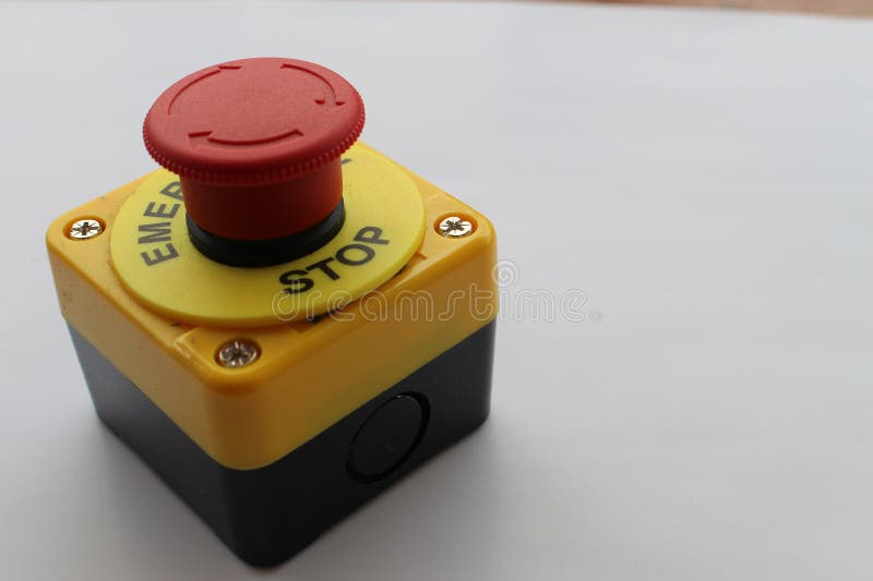 Emergency Stop Button, Disaster Protection Stock Photo - Image of point ...