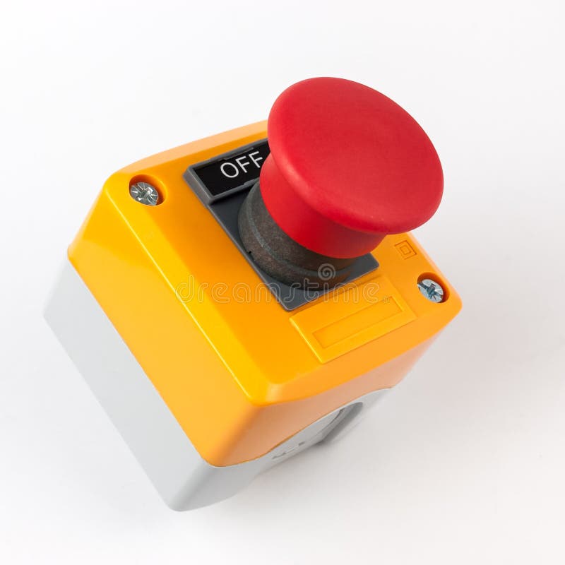 Emergency stop button stock photo. Image of isolated - 67921992