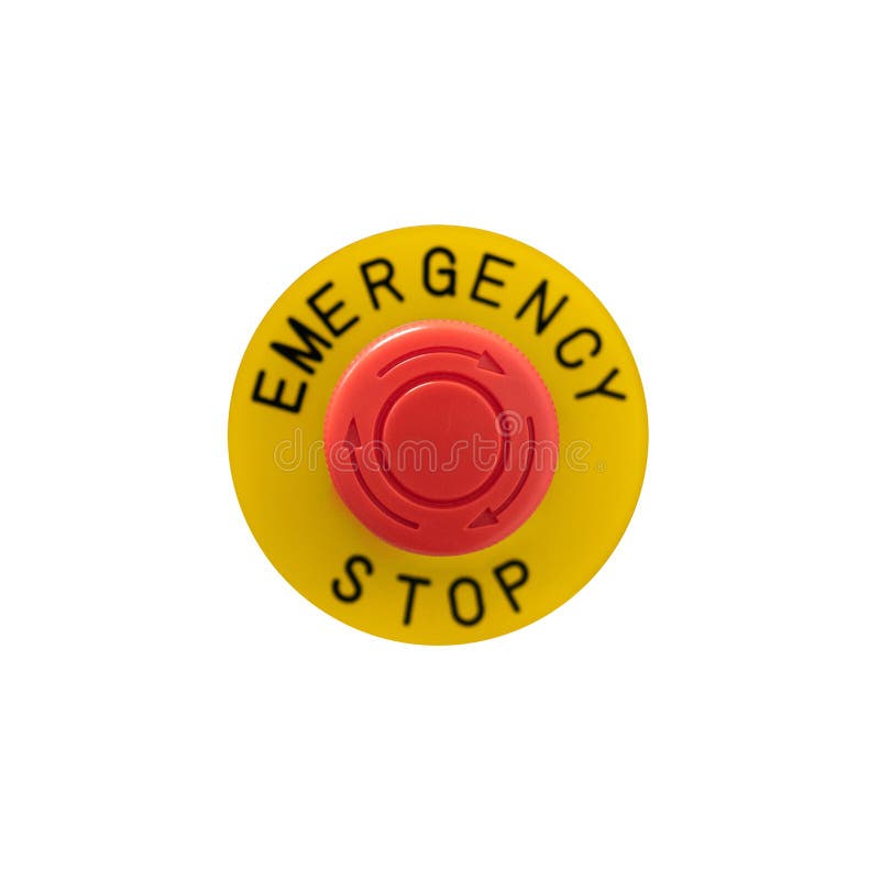 Emergency Stop Button Isolated on White Bacground Stock Image - Image ... Emergency Stop Button Isolated on White Bacground Stock Image - Image ...