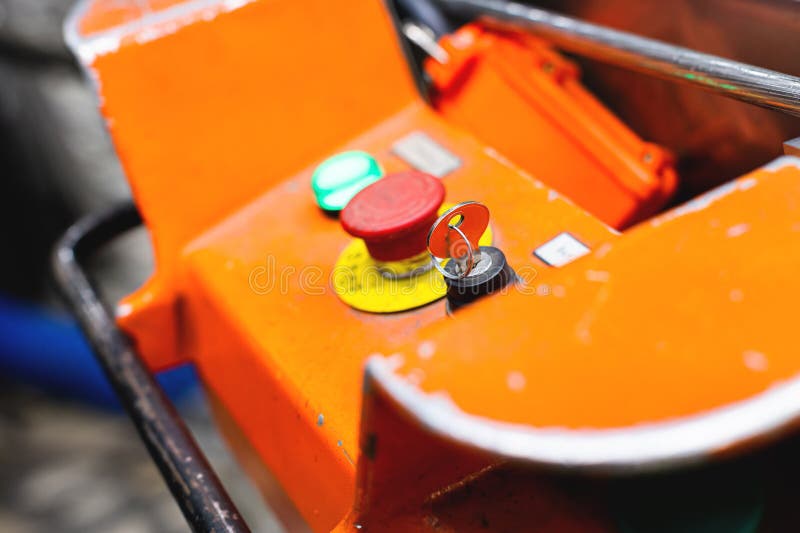 Emergency Stop Button of the Production Line on the Background of the ...
