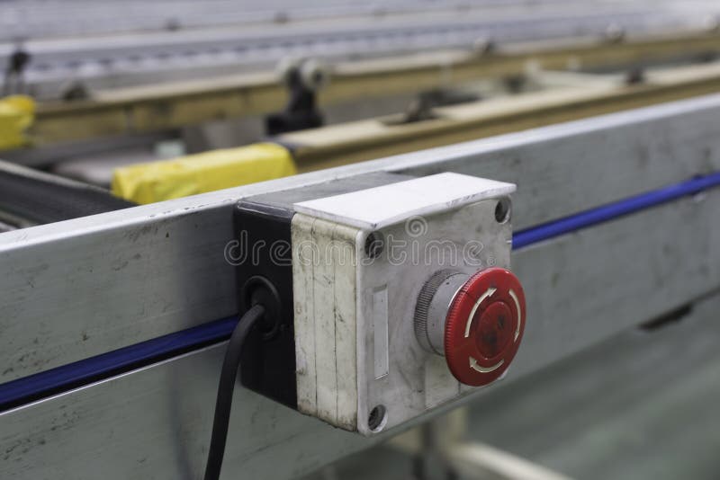 Emergency Stop Button Line Assembly. Stock Image - Image of stop ...