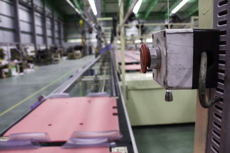 Emergency Stop Button Line Assembly Stock Photo - Image of assembly ...