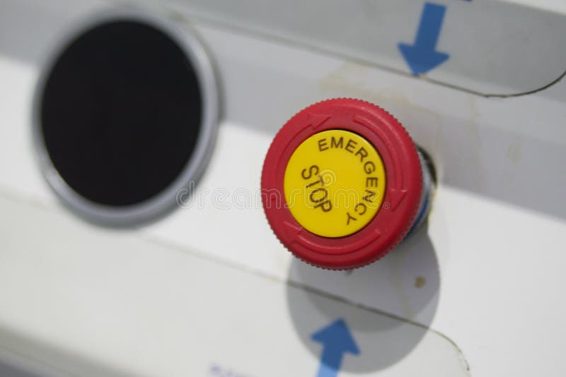 Emergency Stop Button Located on the Machine Control Panel for Safety ...
