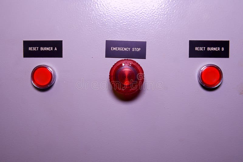 Emergency Stop. Emergency Button. Red Electric Buttons. Stock Image ...