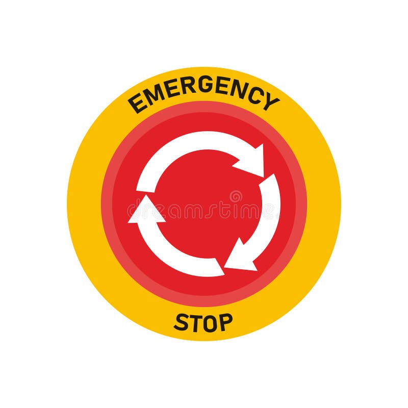 Emergency Stop Button. Red Warning Press Button Stock Illustration ...