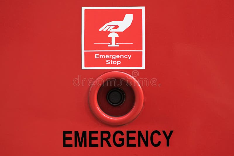 Emergency stop button stock illustration. Illustration of technical ...