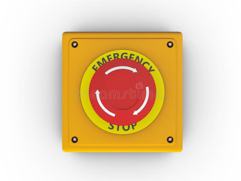 Emergency stop button stock illustration. Illustration of panic - 202267365