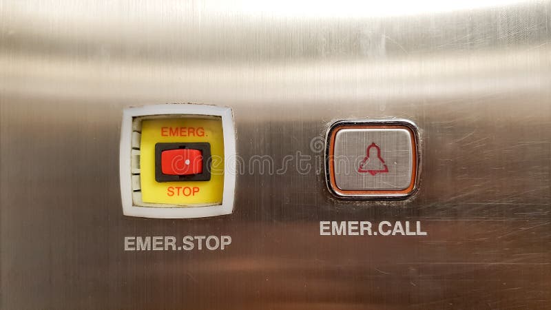 Emergency Stop and Emergency Call Buttons Stock Photo - Image of ...