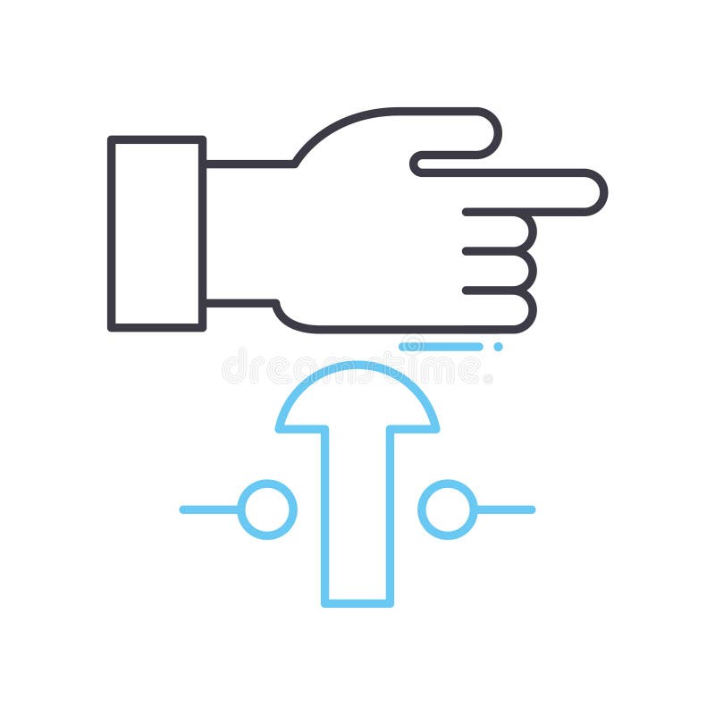 Emergency Stop Line Icon, Outline Symbol, Vector Illustration, Concept ...