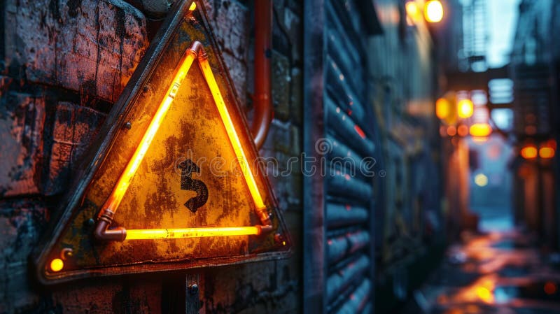 Emergency Stop Neon Warning Sign on Rusty Surface Stock Photo - Image ...