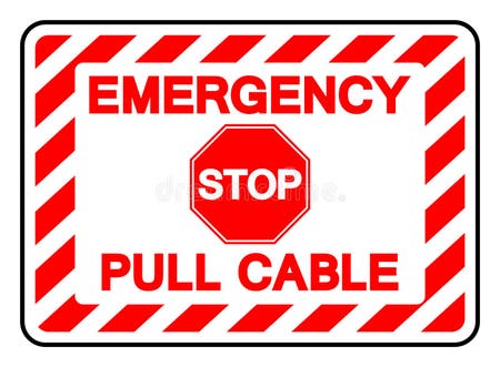 Emergency Stop Pull Cable Symbol Sign, Vector Illustration, Isolate on ...