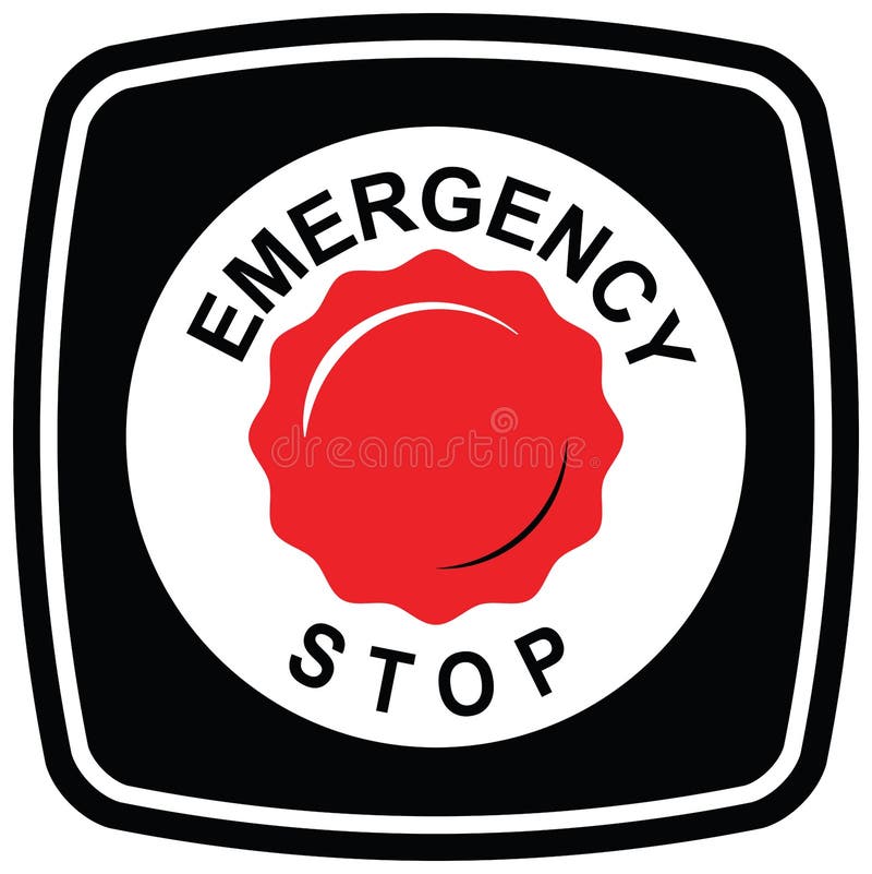 Emergency Stop Push Button Device Icon. Stock Vector - Illustration of ...