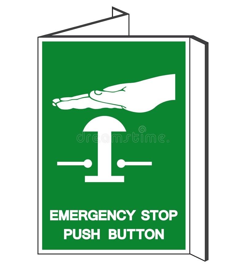 Emergency Stop Push Button Symbol Sign, Vector Illustration, Isolate on ...