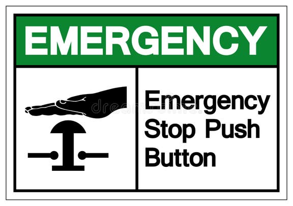 Emergency Stop Push Button Symbol Sign, Vector Illustration, Isolate on ...