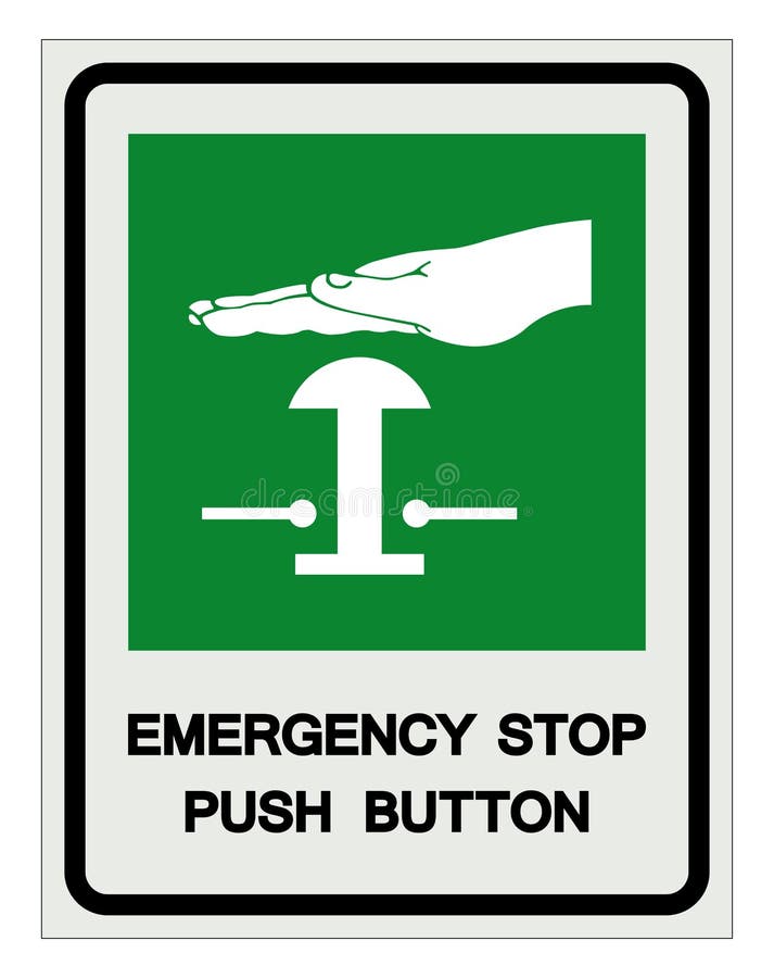 Emergency Stop Push Button Symbol Sign, Vector Illustration, Isolate on ...