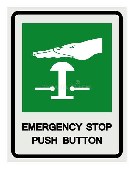 Emergency Stop Push Button Symbol Sign, Vector Illustration, Isolate on ...