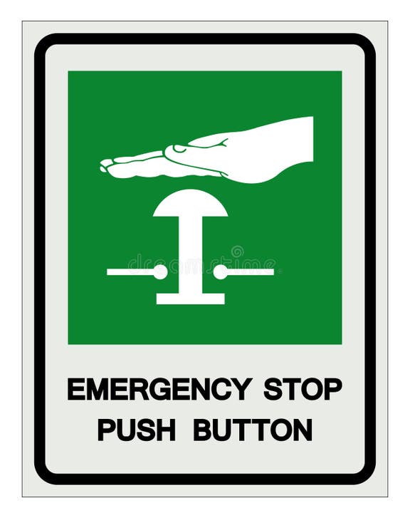 Emergency Stop Push Button Symbol Sign, Vector Illustration, Isolate on ...