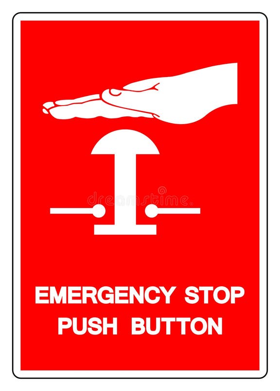 Emergency Stop Push Button Symbol Sign,Vector Illustration, Isolate on ...