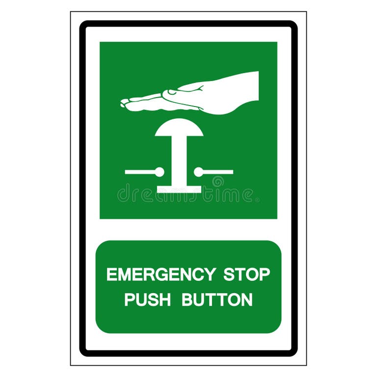 Emergency Stop Push Button Symbol Sign, Vector Illustration, Isolate on ...