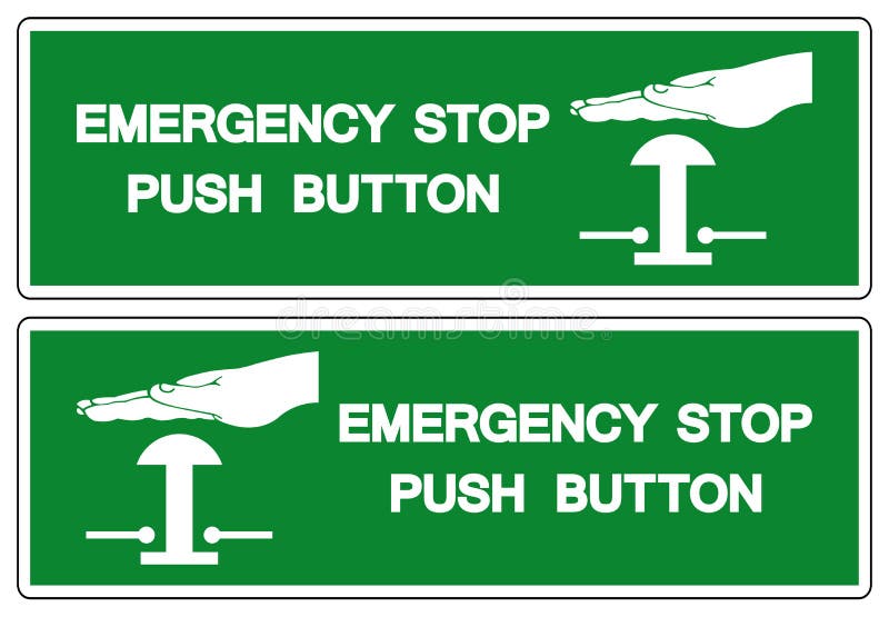 Emergency Stop Push Button Symbol Sign, Vector Illustration, Isolate on ...