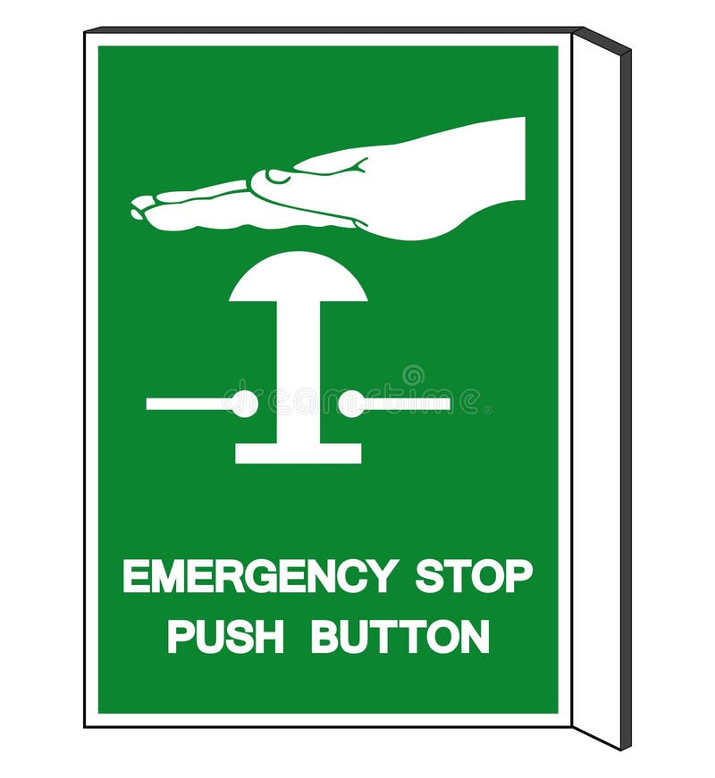 Emergency Stop Push Button Symbol Sign, Vector Illustration, Isolate On ...