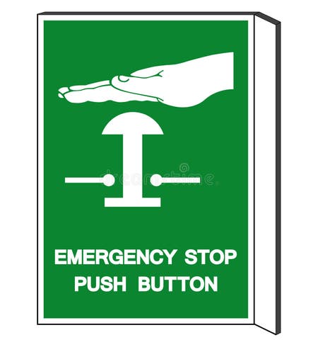 Emergency Stop Push Button Symbol Sign, Vector Illustration, Isolate on ...
