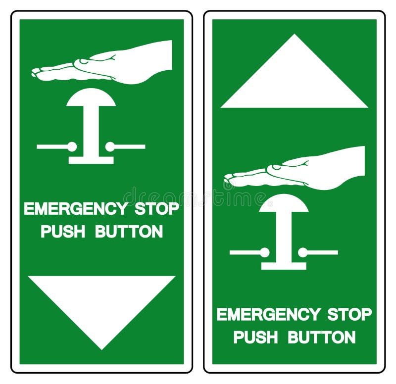 Emergency Stop Push Button Symbol Sign, Vector Illustration, Isolate on ...