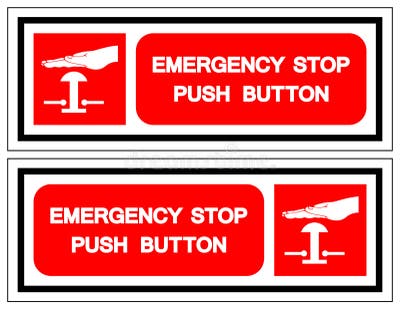 Emergency Stop Push Button Symbol Sign,Vector Illustration, Isolate on ...
