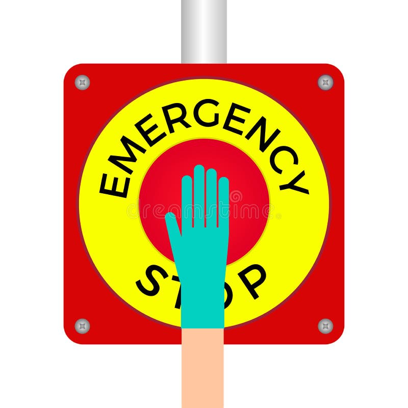 Emergency Stop Push Button Vector Illustration Stock Vector ...