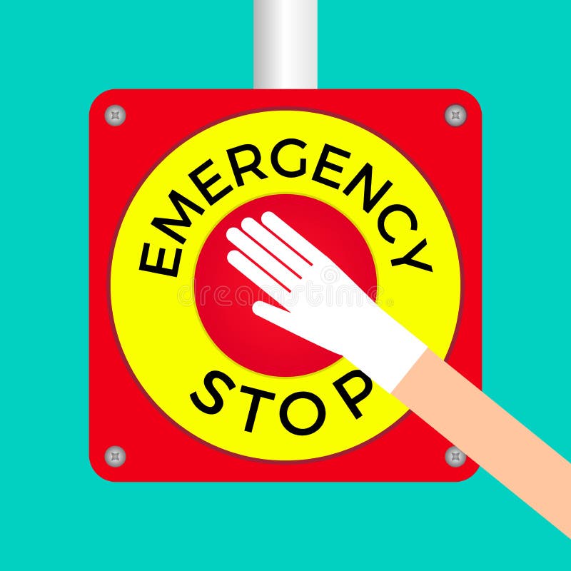 Emergency Stop Push Button stock vector. Illustration of icon - 176062833