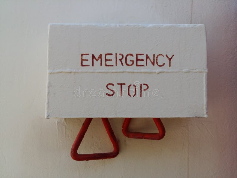Emergency Stop Sign and Chain. Stock Photo - Image of sign, emergency ...