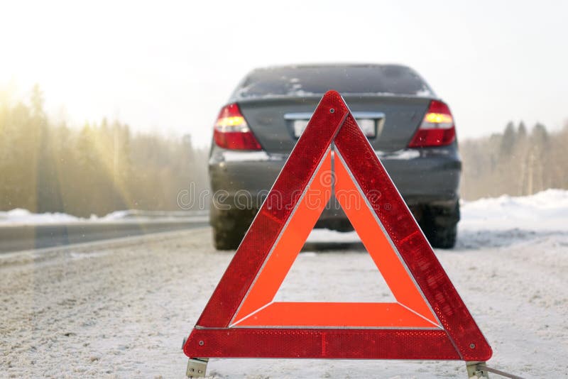 The emergency stop sign. stock photo. Image of breakdown - 121970160