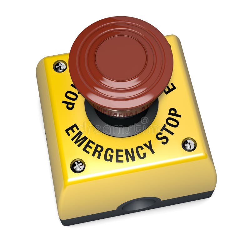 Emergency Stop Switch Button 3D Illustration Stock Illustration ...